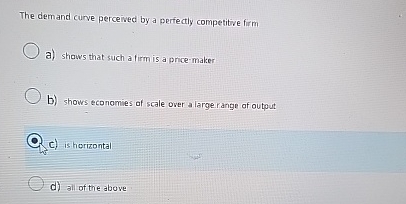 Solved The dernand curve perceived by a perfectly | Chegg.com