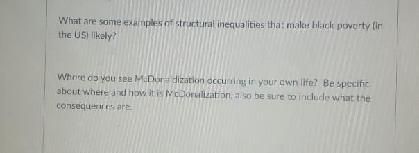 Solved What are some examples of structural inequalities | Chegg.com