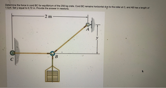 Solved Determine the force in cord BC for equilibrium of the | Chegg.com