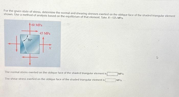 Solved For the given state of stress, determine the normal | Chegg.com
