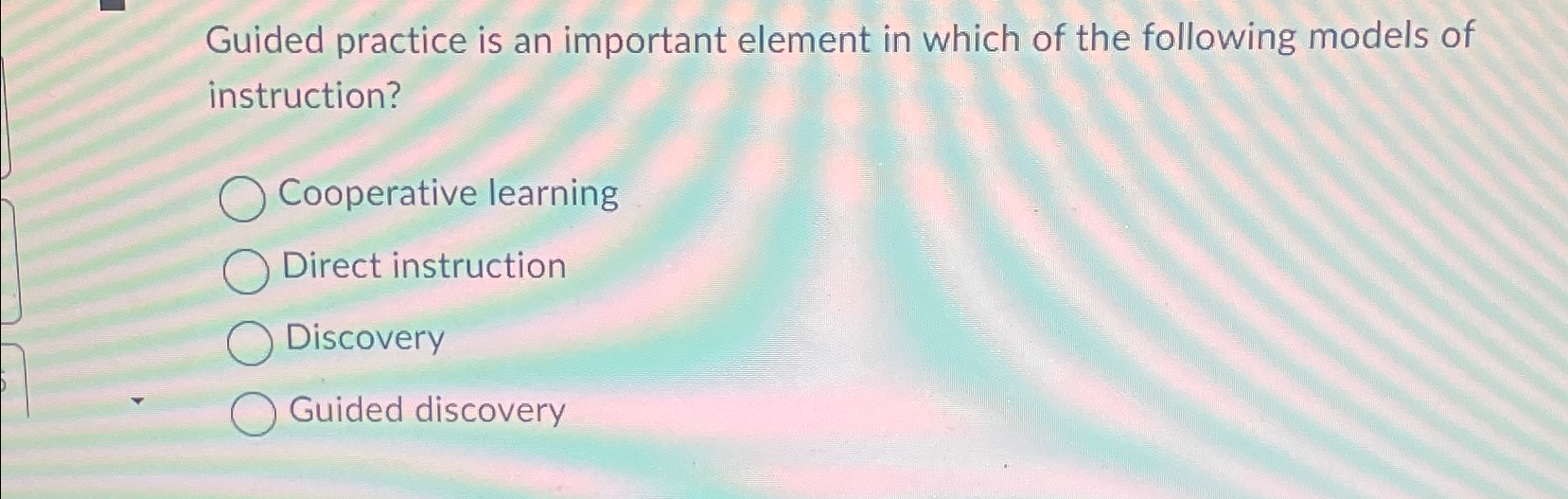 Solved Guided practice is an important element in which of | Chegg.com