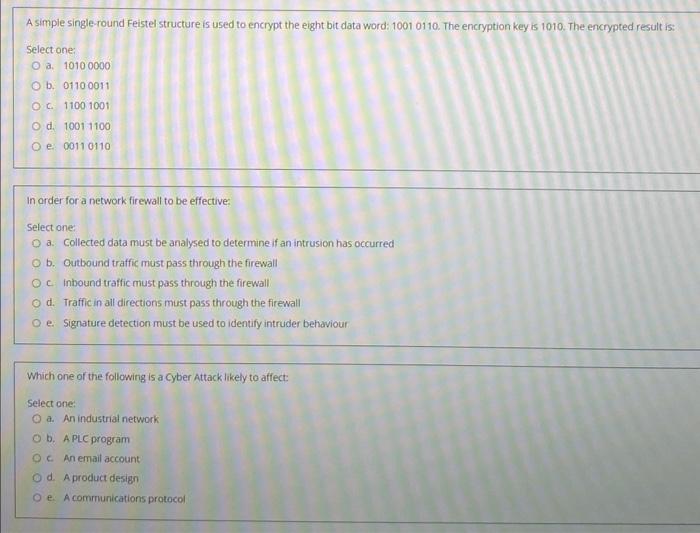 Solved A simple single-round Feistel structure is used to | Chegg.com