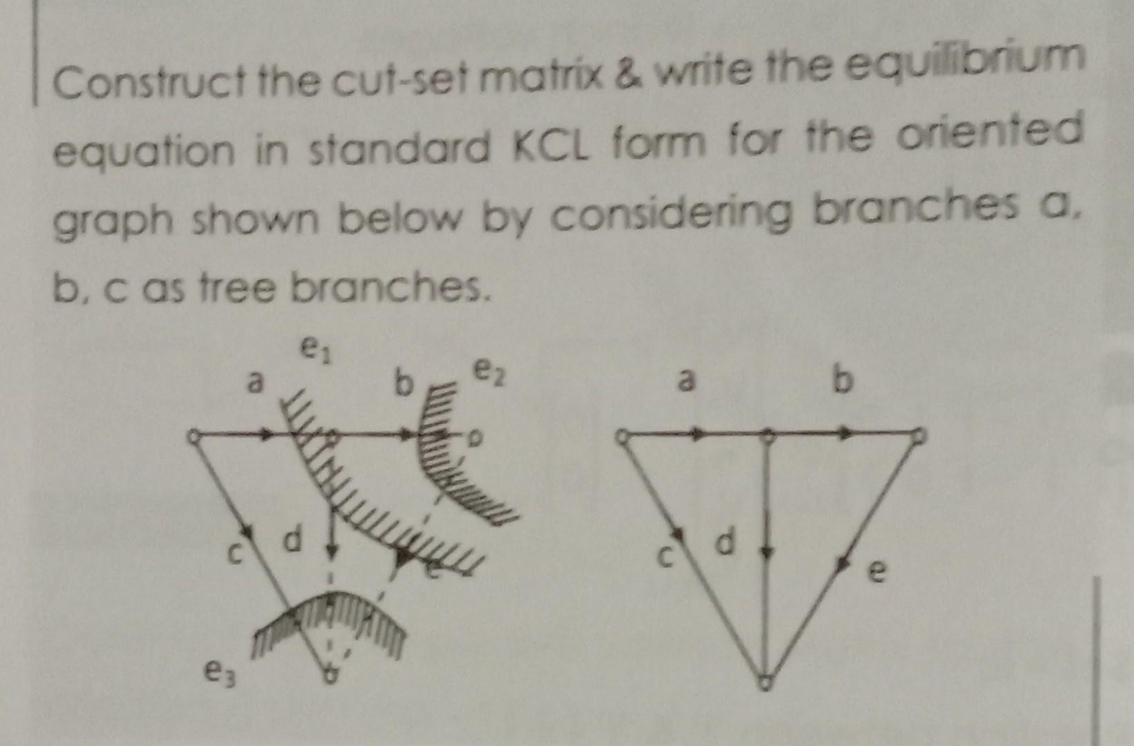 Solved Construct the cut-set matrix & write the equilibrium | Chegg.com