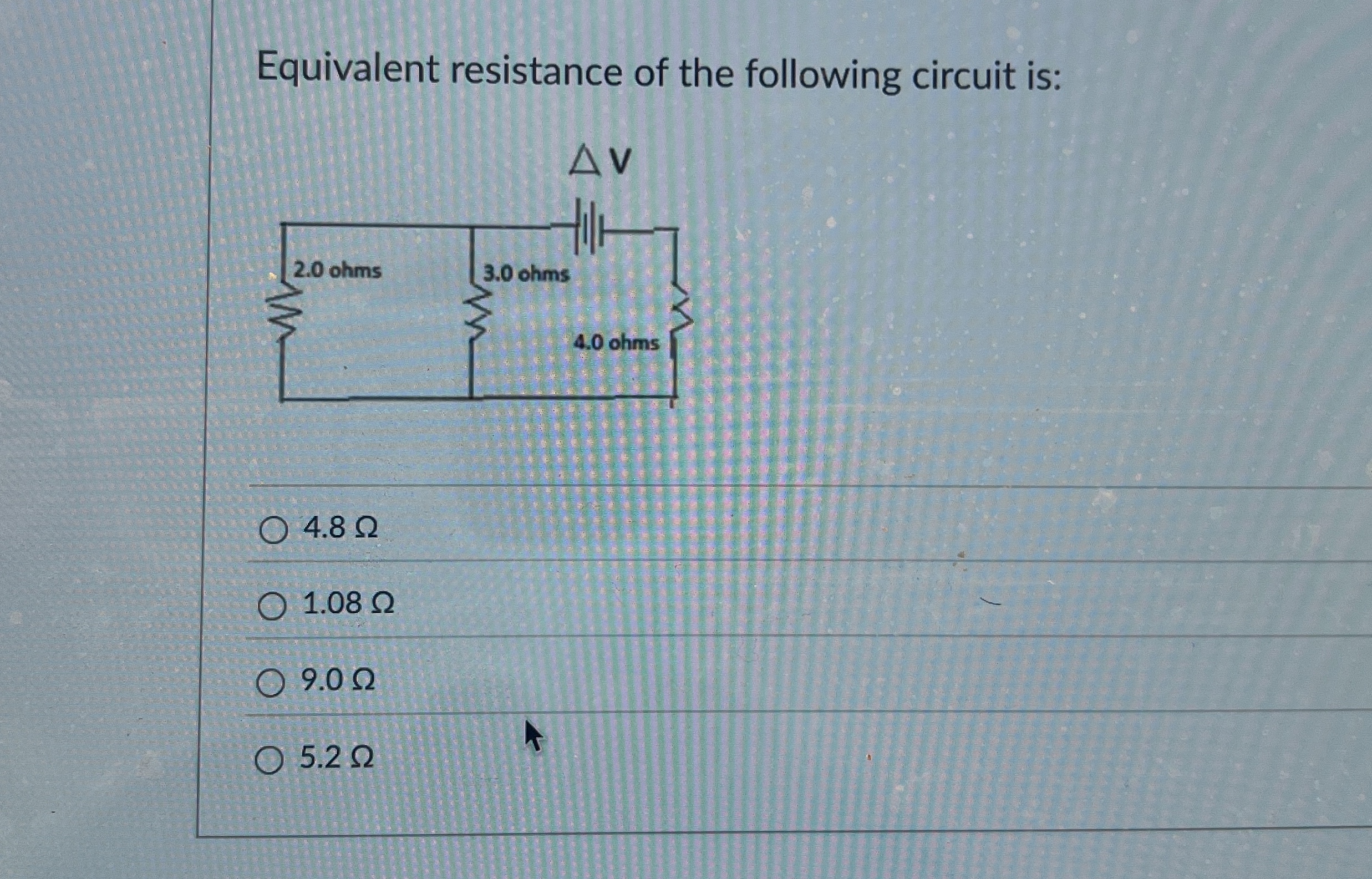 Solved Equivalent resistance of the following circuit | Chegg.com