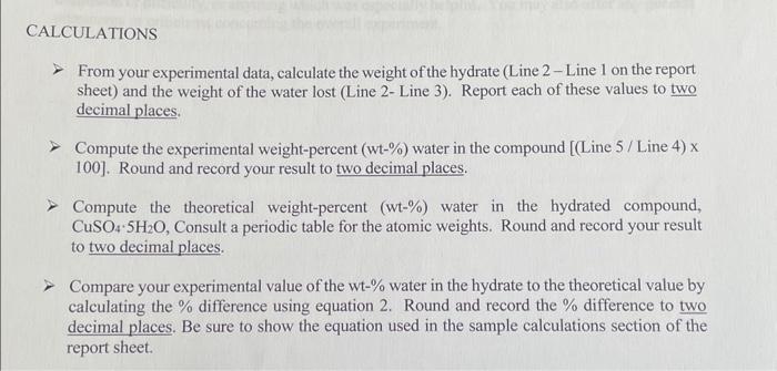 Solved Physical description of the hydrate: Dlue Crystals | Chegg.com
