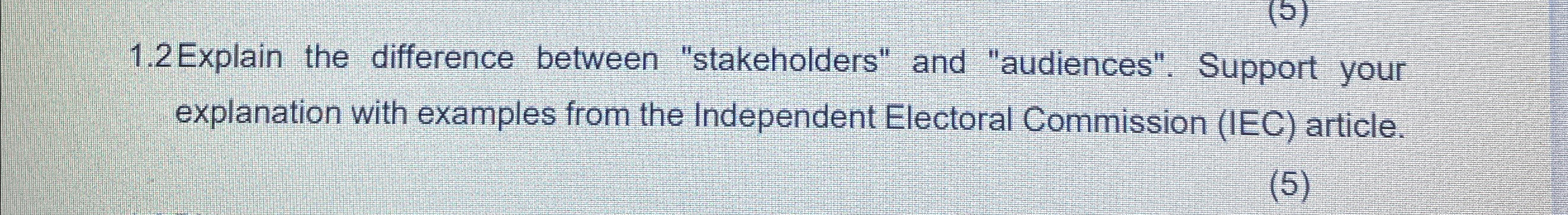 Solved 1.2 ﻿Explain the difference between "stakeholders" | Chegg.com