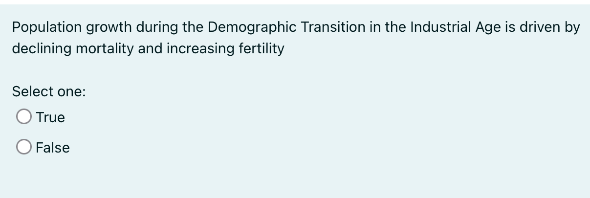 Solved Population growth during the Demographic Transition | Chegg.com