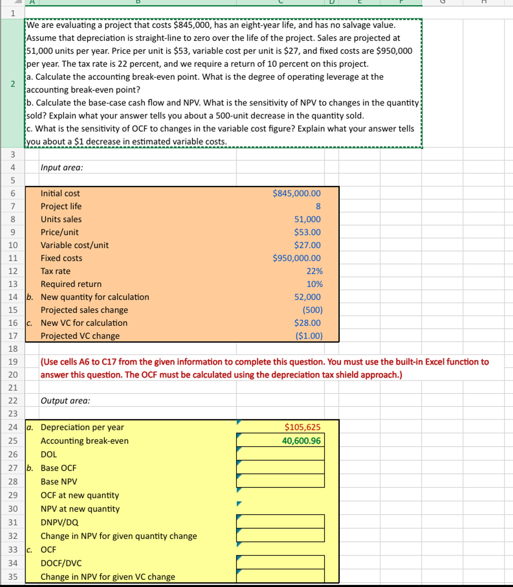 Solved PLEASE PUT EXCEL FORMULAS IF YOU CAN !!!!!!!! ﻿Thank | Chegg.com