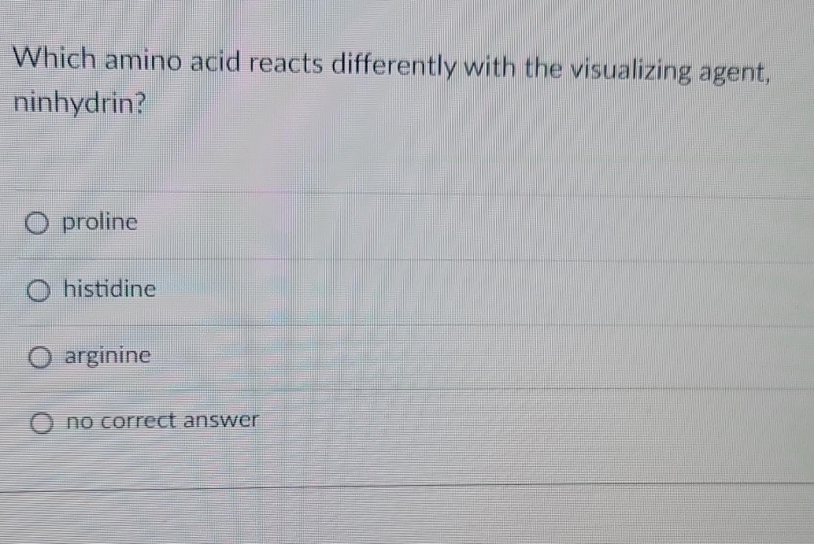 Solved Which amino acid reacts differently with the | Chegg.com