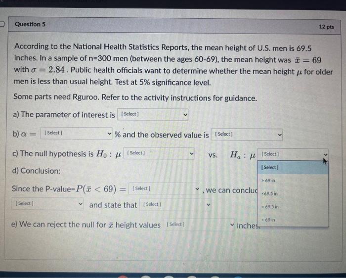 According to the National Health Statistics Reports, | Chegg.com