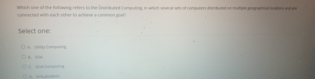 Solved Which one of the following refers to the Distributed | Chegg.com
