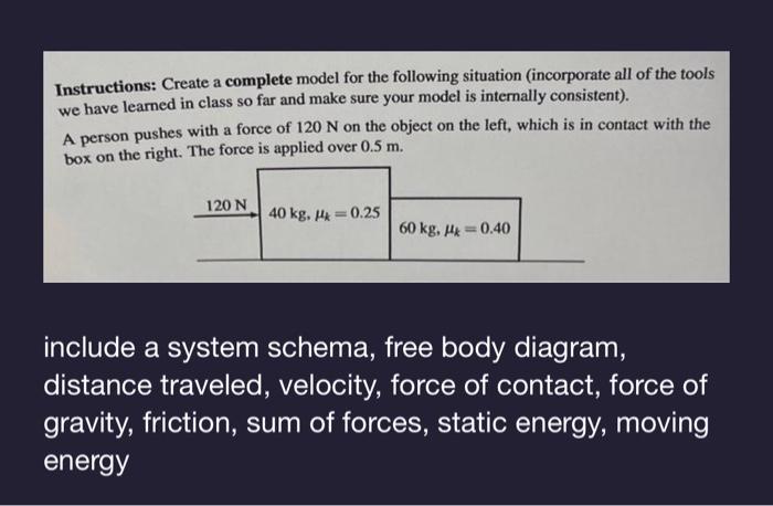 Solved Instructions: Create a complete model for the | Chegg.com