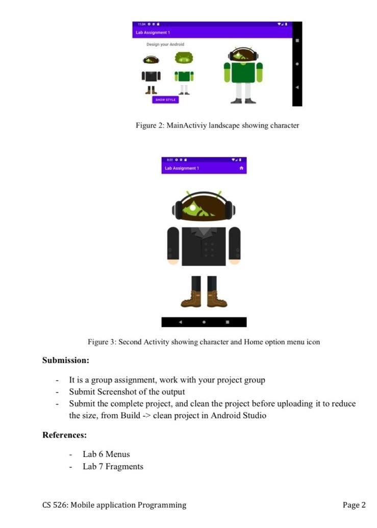 CS526 Mobile Application Programing Lab Assignment 1 | Chegg.com
