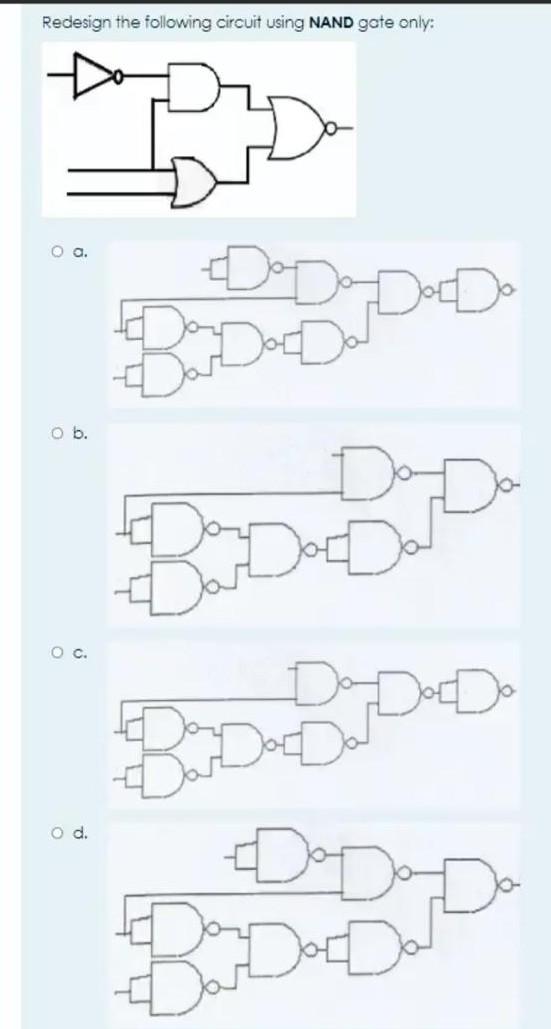 Solved Redesign the following circuit using NAND gate only: | Chegg.com