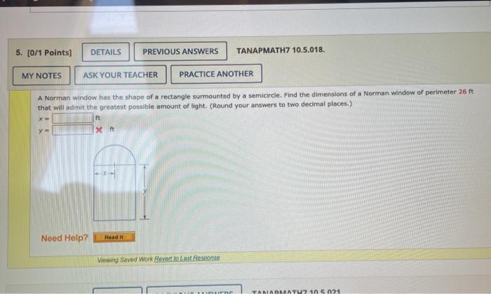 Solved 5. [0/1 Points) DETAILS PREVIOUS ANSWERS TANAPMATH7 | Chegg.com