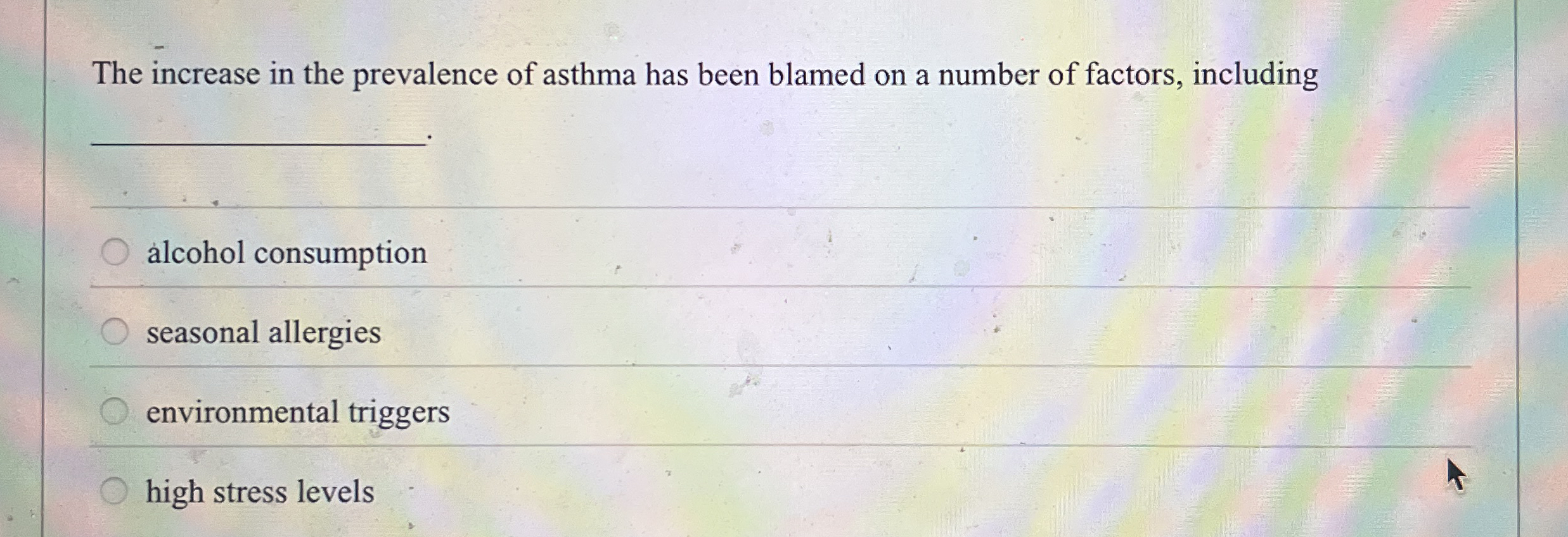 Solved The increase in the prevalence of asthma has been | Chegg.com