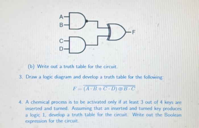 Solved (b) Write out a truth table for the circuit. 3. Draw | Chegg.com