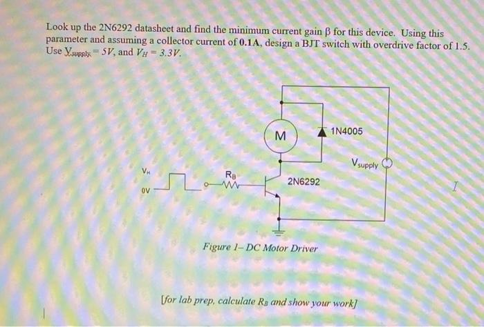 Solved Look up the 2N6292 datasheet and find the minimum | Chegg.com