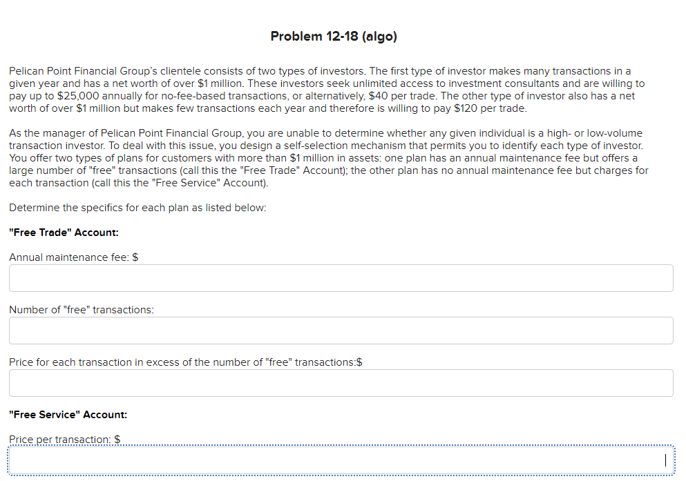 Solved Problem 12-18 (algo)Pelican Point Financial Group's | Chegg.com Solved Problem 12-18 (algo)Pelican Point Financial Group's | Chegg.com