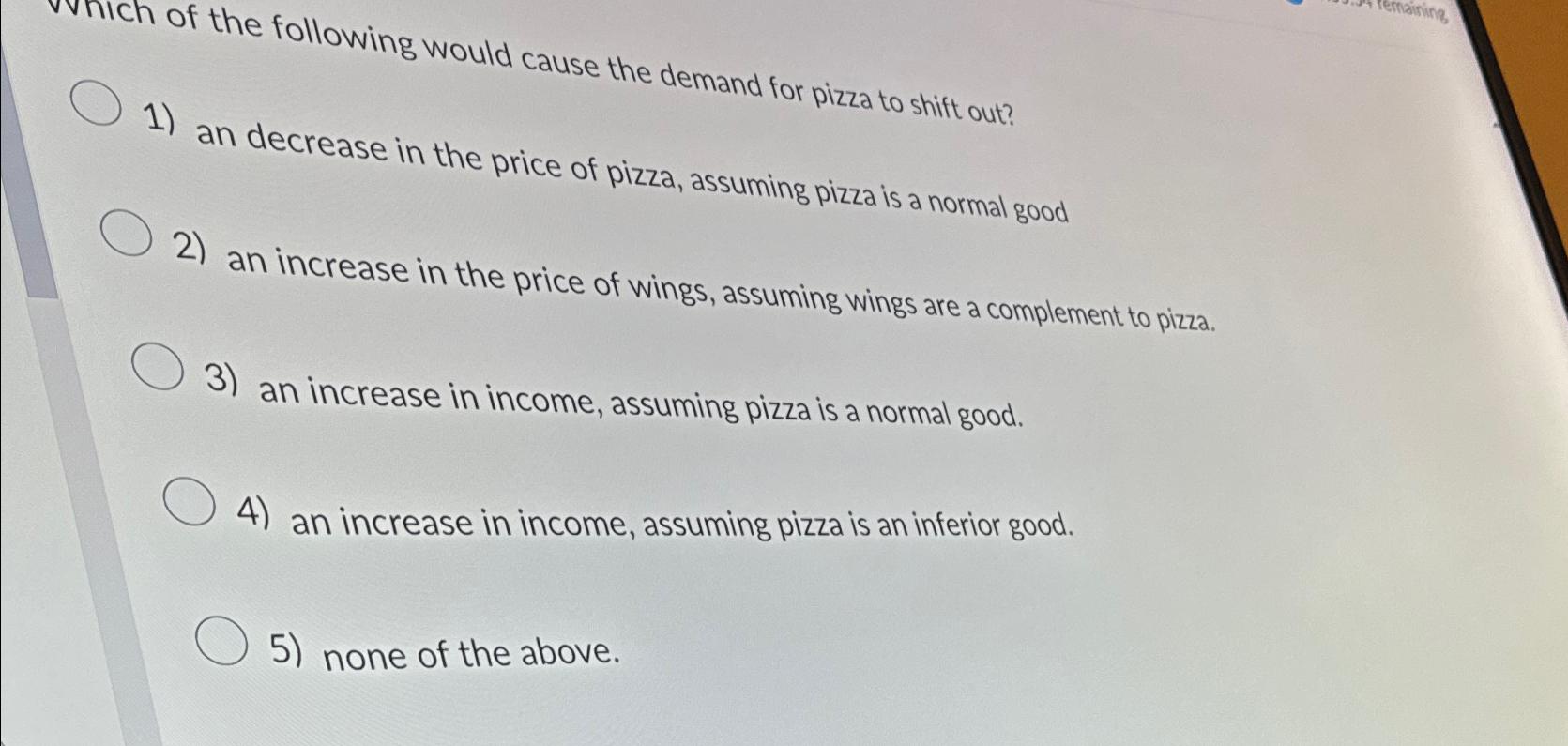 Solved vvich of the following would cause the demand for | Chegg.com