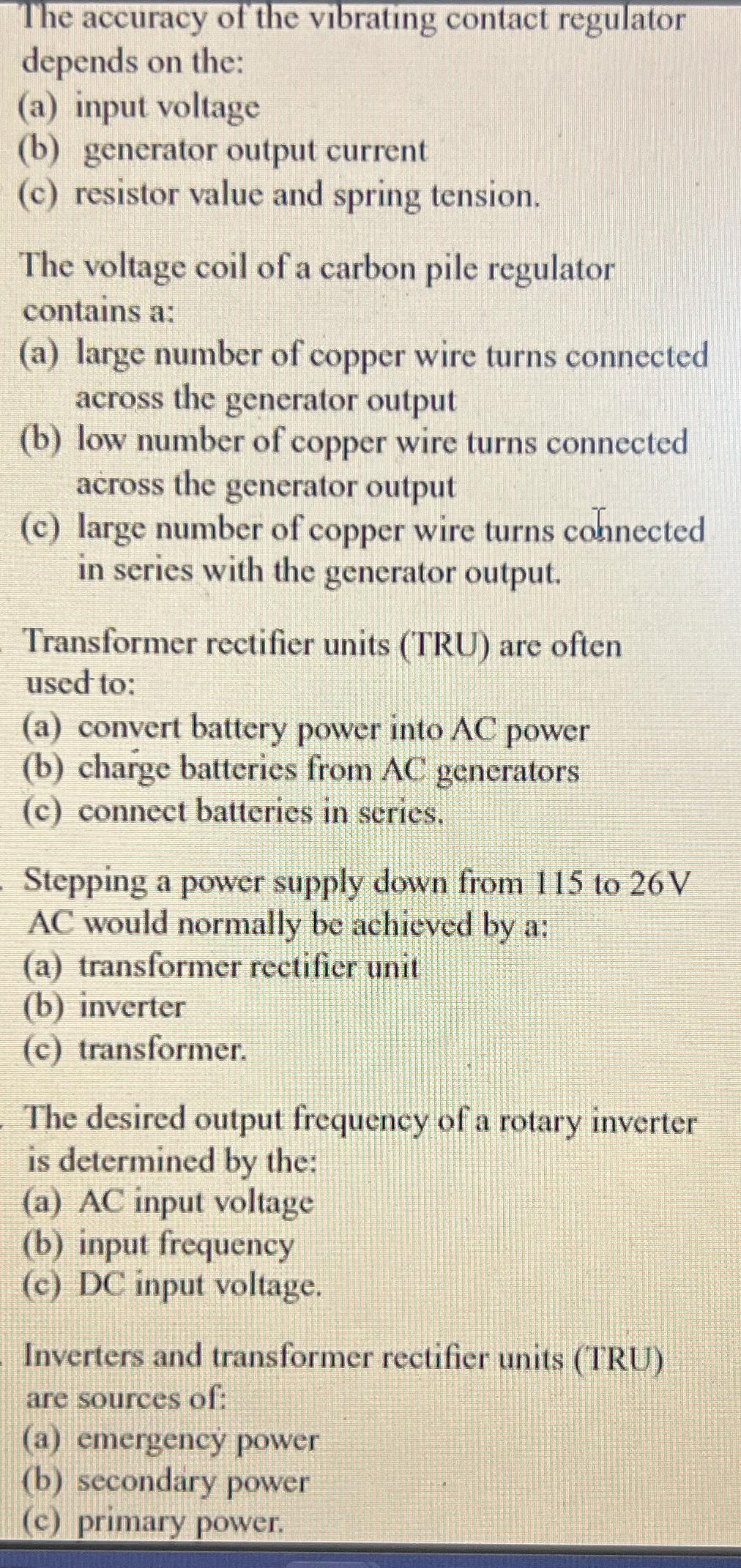 Solved The accuracy of the vibrating contact regulator | Chegg.com