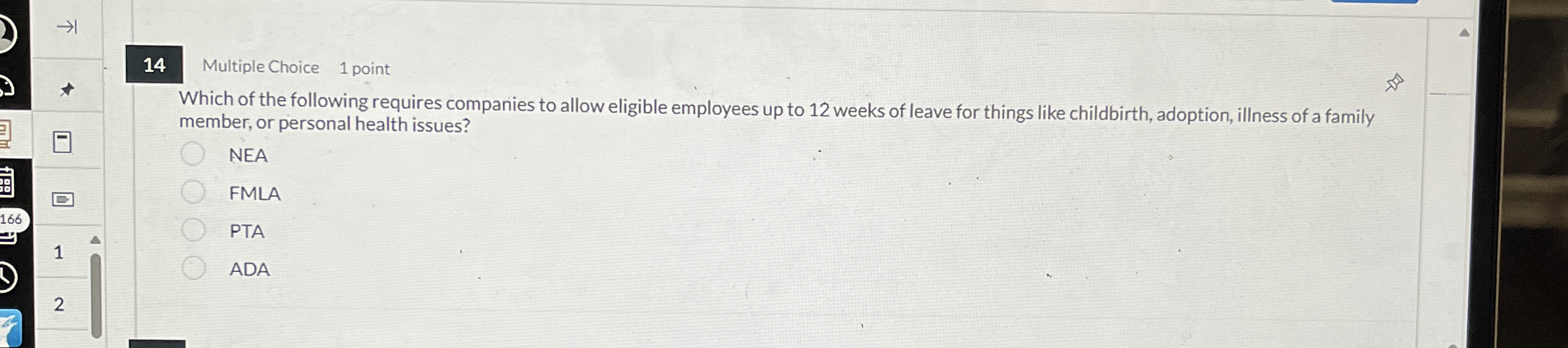Solved 14Multiple Choice1 ﻿pointWhich of the following | Chegg.com
