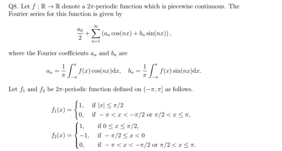 Solved Engineering Mathematics let f1 and f2 be | Chegg.com