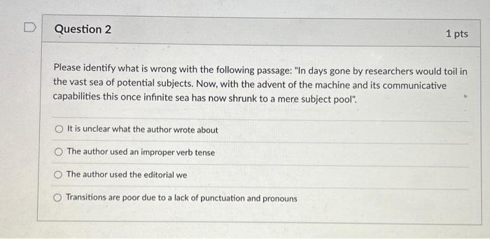 Solved Please identify what is wrong with the following | Chegg.com