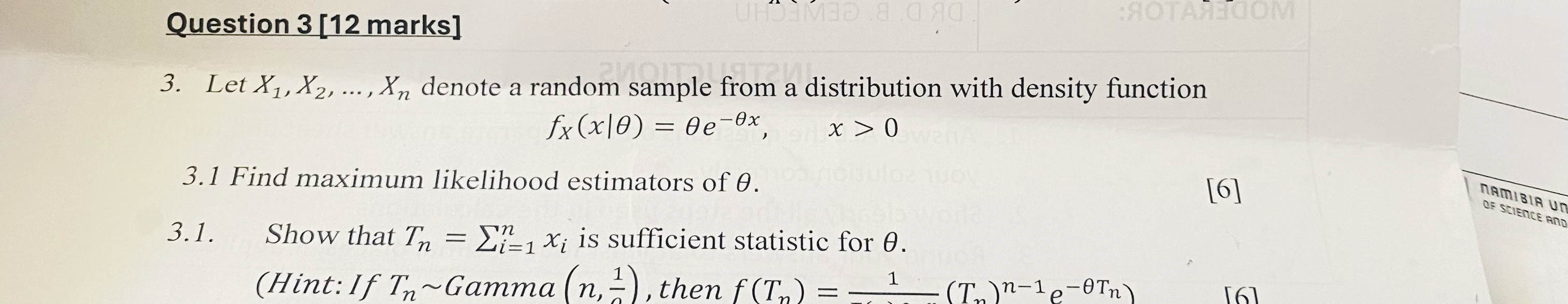 Solved by an EXPERT Question 3 [12 ﻿marks]3. ﻿Let x1,x2,dots,xn ﻿denote a | Chegg.com