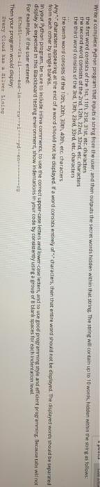 Solved Write a complete Python program that inputs a string | Chegg.com
