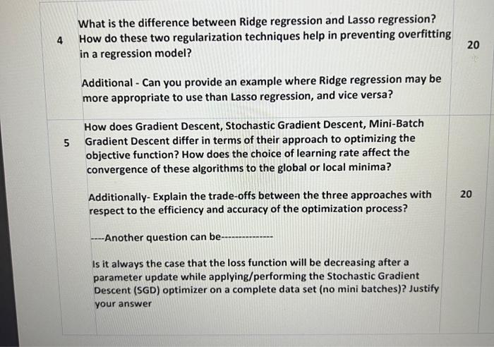 Solved What is the difference between Ridge regression and | Chegg.com