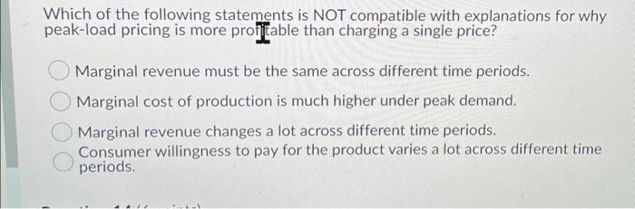 Solved Which of the following statements is NOT compatible | Chegg.com