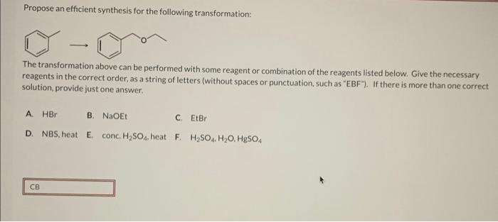 Solved Propose an efficient synthesis for the following | Chegg.com