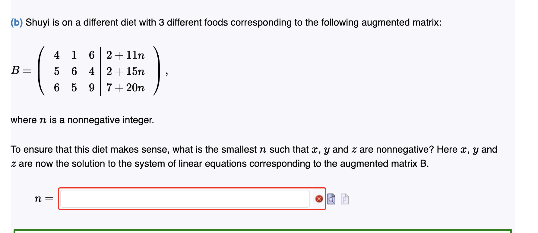 Solved (b) ﻿Shuyi is on a different diet with 3 ﻿different | Chegg.com