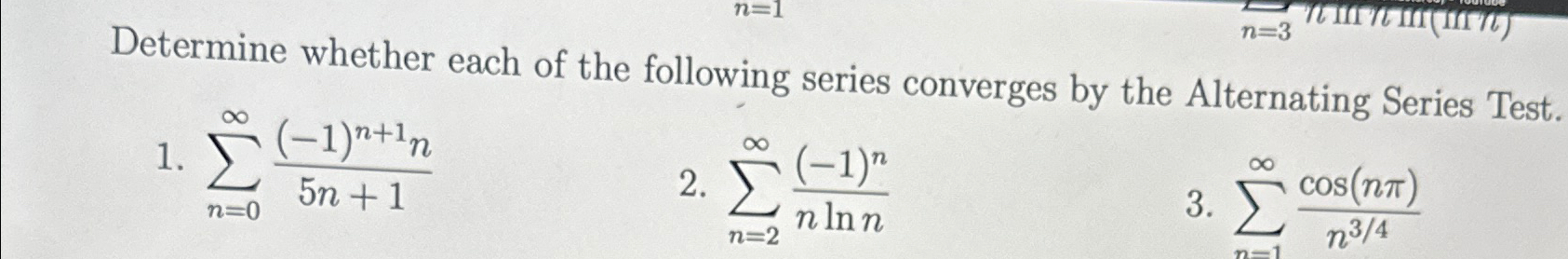 Solved Determine whether each of the following series | Chegg.com