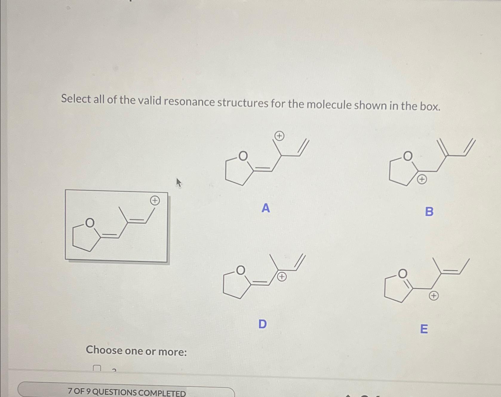 Solved Select all of the valid resonance structures for the | Chegg.com
