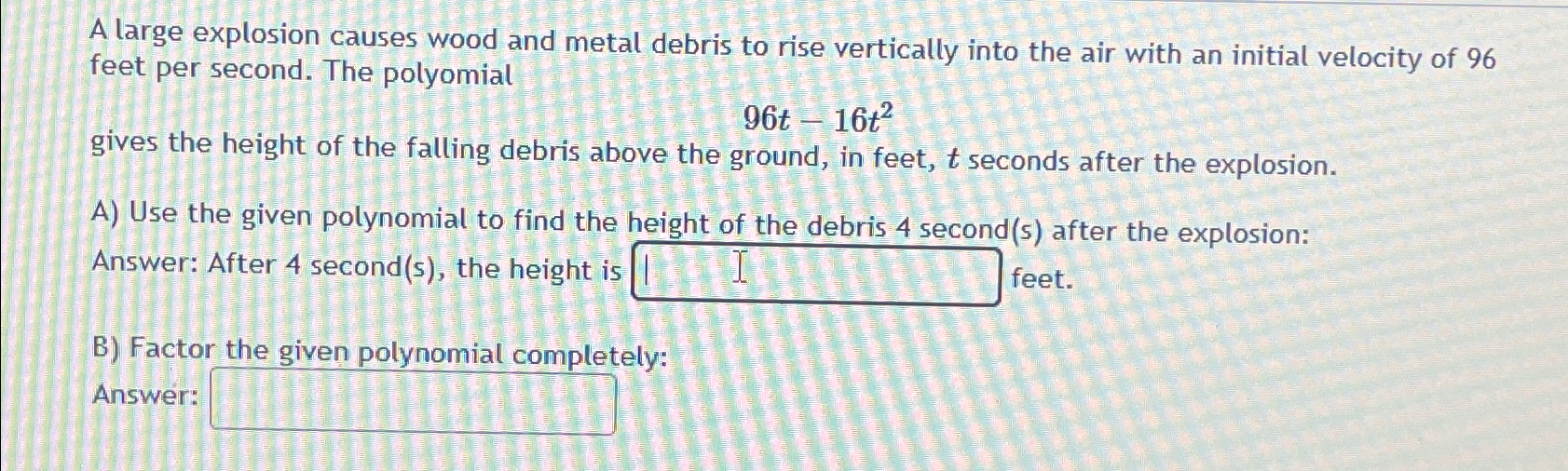 Solved A large explosion causes wood and metal debris to | Chegg.com