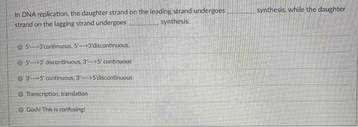 Solved synthesis, while the daughter In DNA replication, the | Chegg.com