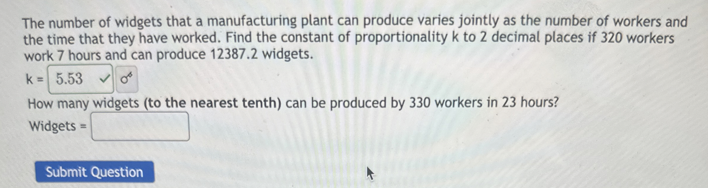 Solved How can I figure out The number of widgets that a | Chegg.com