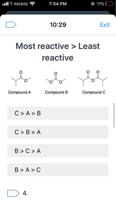Solved Rank the following compounds from most reactive | Chegg.com