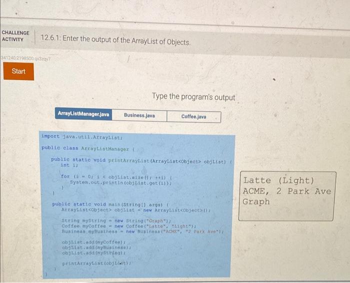 Solved CHALLENGE ACTIVITY 12.6.1: Enter the output of the | Chegg.com