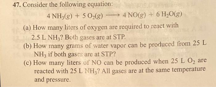 Solved 47. Consider the following equation: | Chegg.com