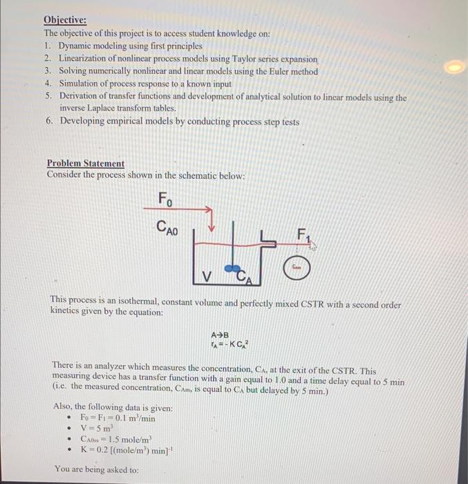 Solved Objective: The objective of this project is to access | Chegg.com