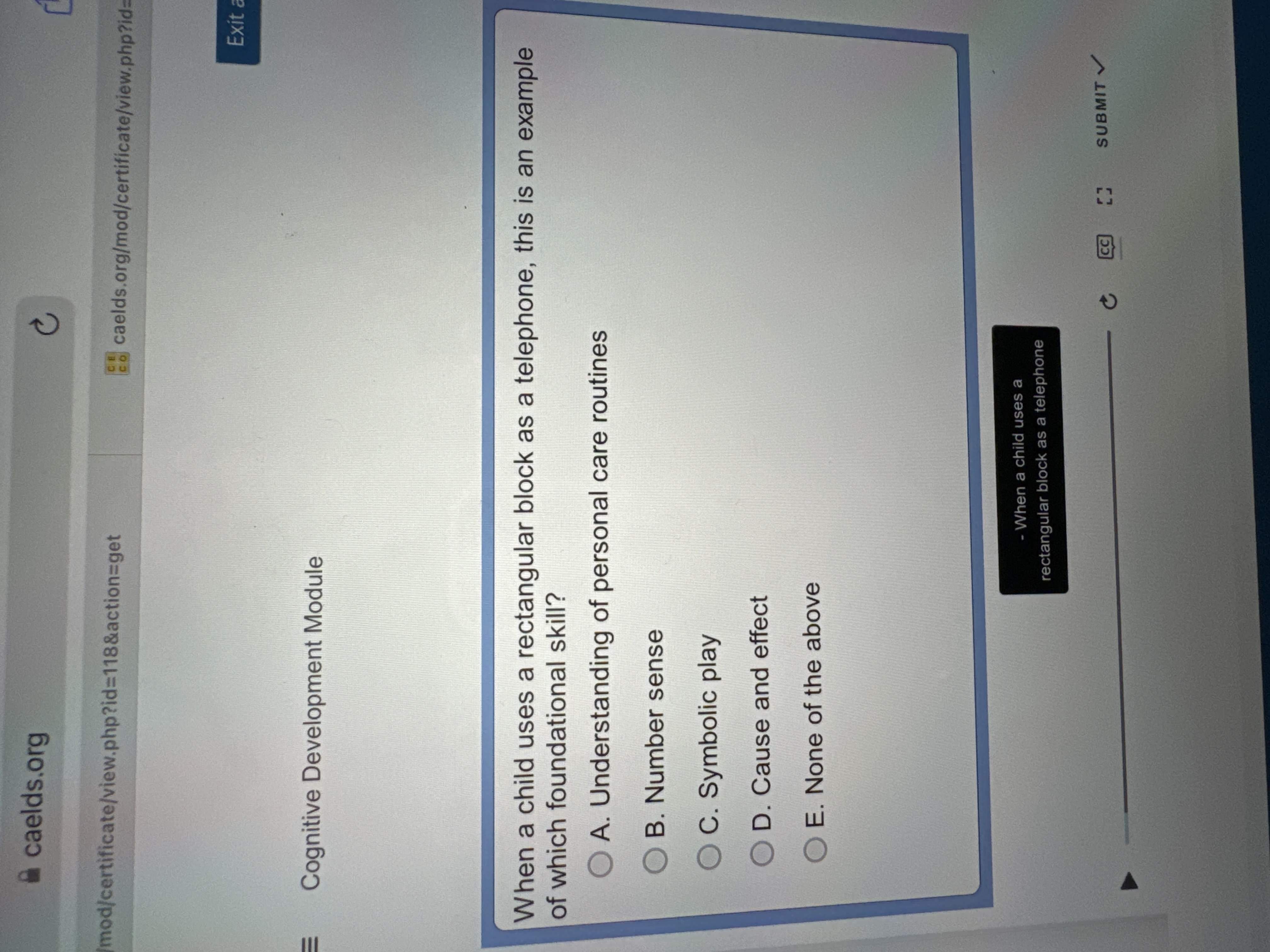 Solved When a child uses a rectangular block as a telephone, | Chegg.com