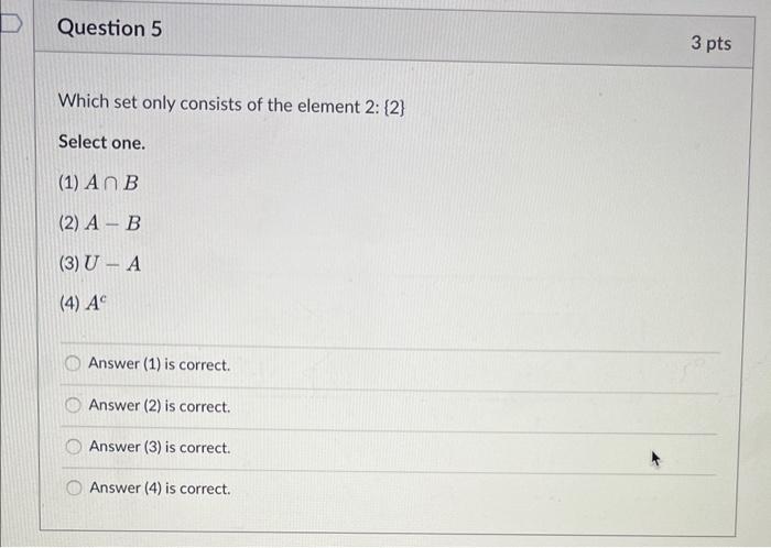 Solved Let the universal set be whole numbers 1 through 20 | Chegg.com