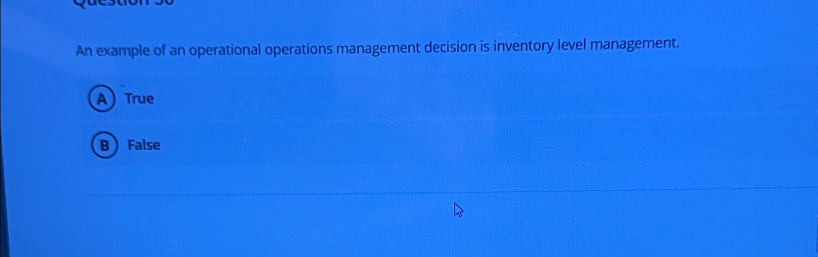 Solved An example of an operational operations management | Chegg.com