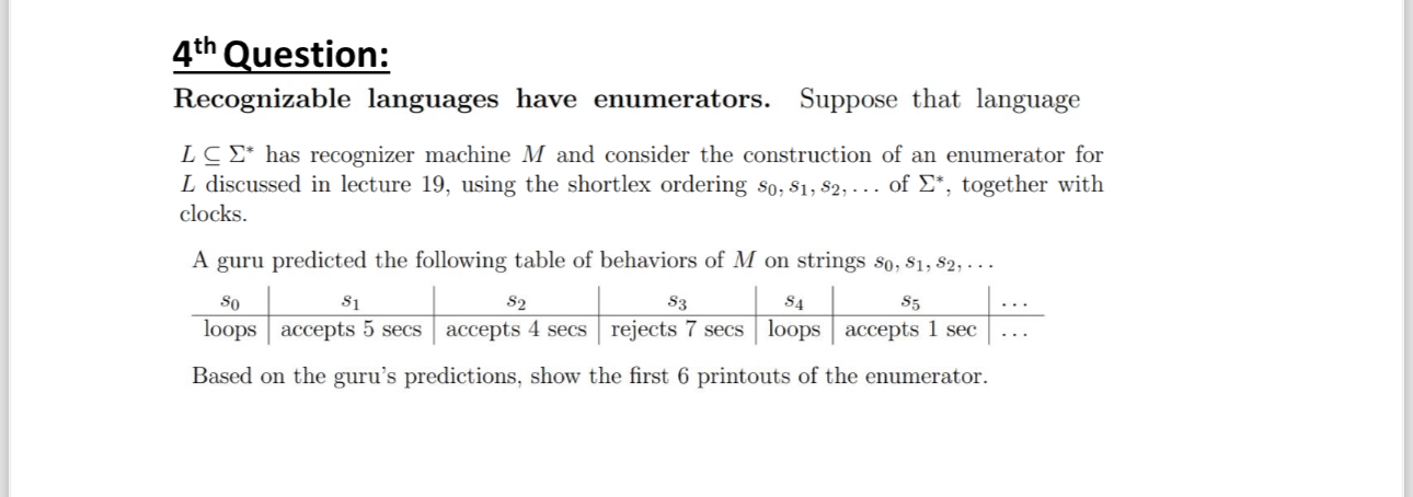 Solved 4th ﻿Question:Recognizable languages have | Chegg.com