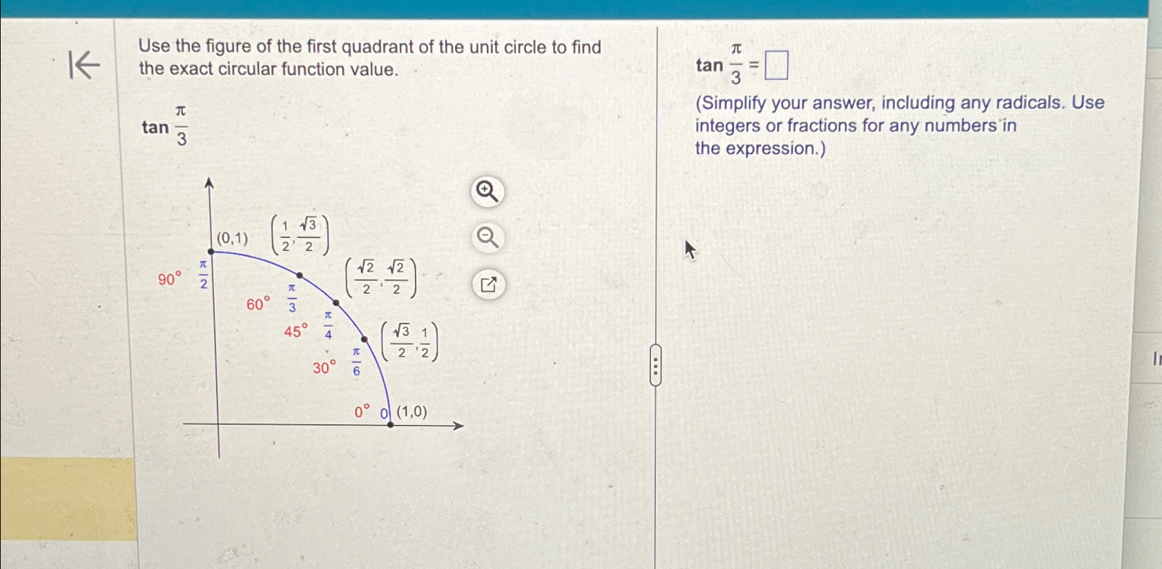 Solved Use the figure of the first quadrant of the unit | Chegg.com