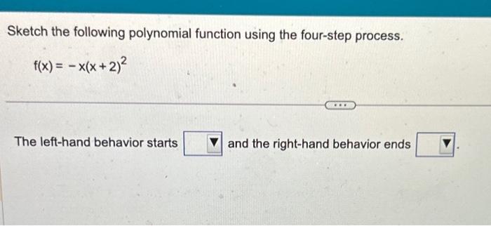Solved Sketch the following polynomial function using the | Chegg.com