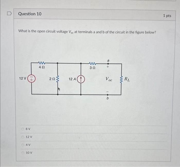 Solved What is the open circuit voltage Voc at terminals a | Chegg.com